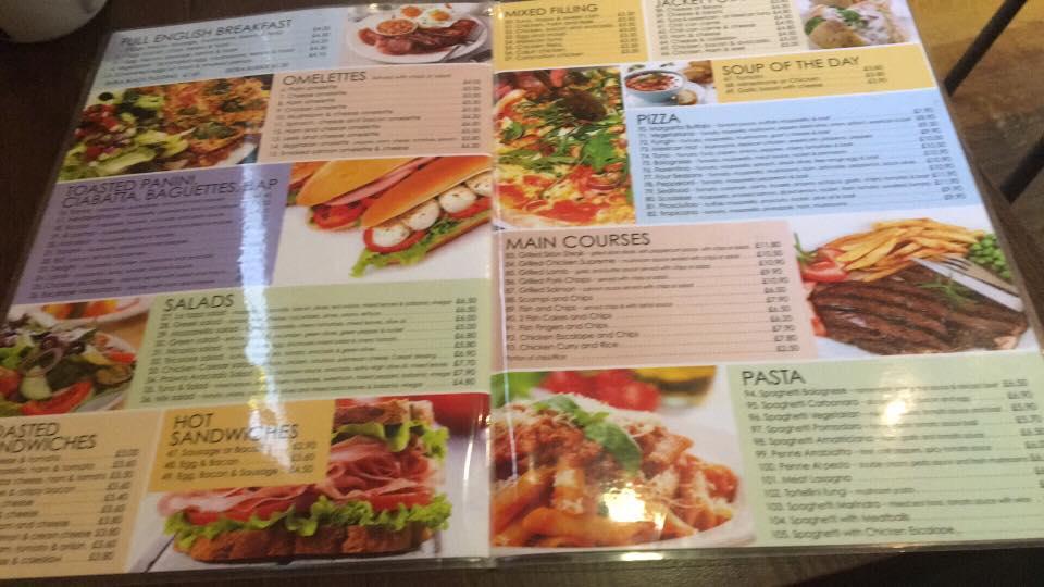 Menu at La Tazza Cafe, London