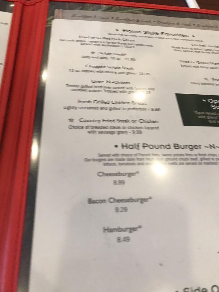 Menu at Davenport Diner restaurant, Davenport, US Hwy 27