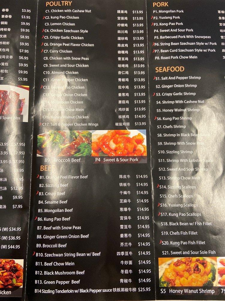 Carta del restaurante Double Happiness, Del Mar