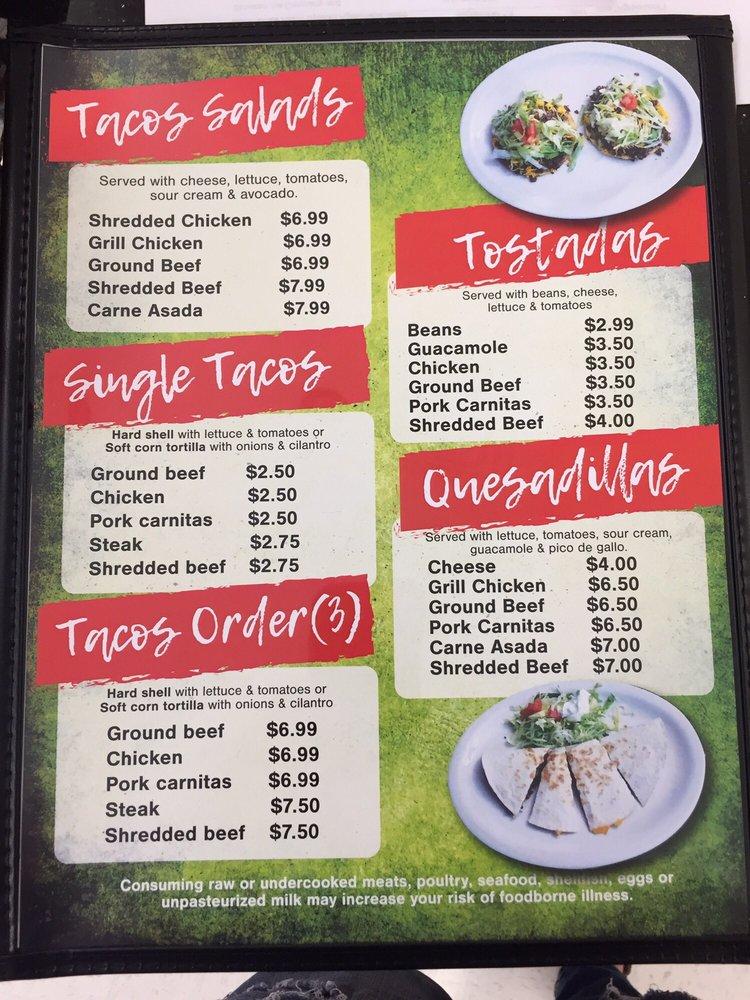 Menu at El Green Burrito restaurant, Tooele, 162 N Main St