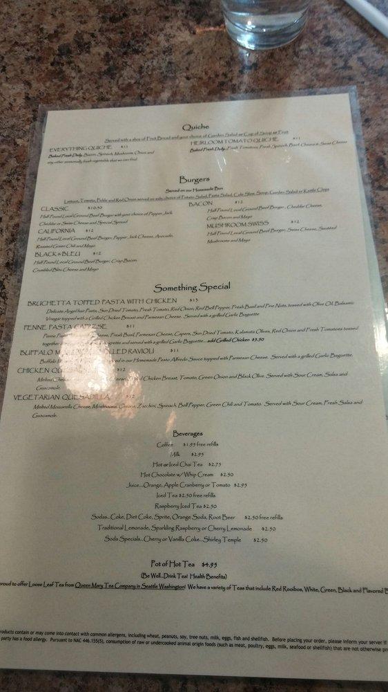 Menu at The Courtyard Cafe & Bakery, Fallon