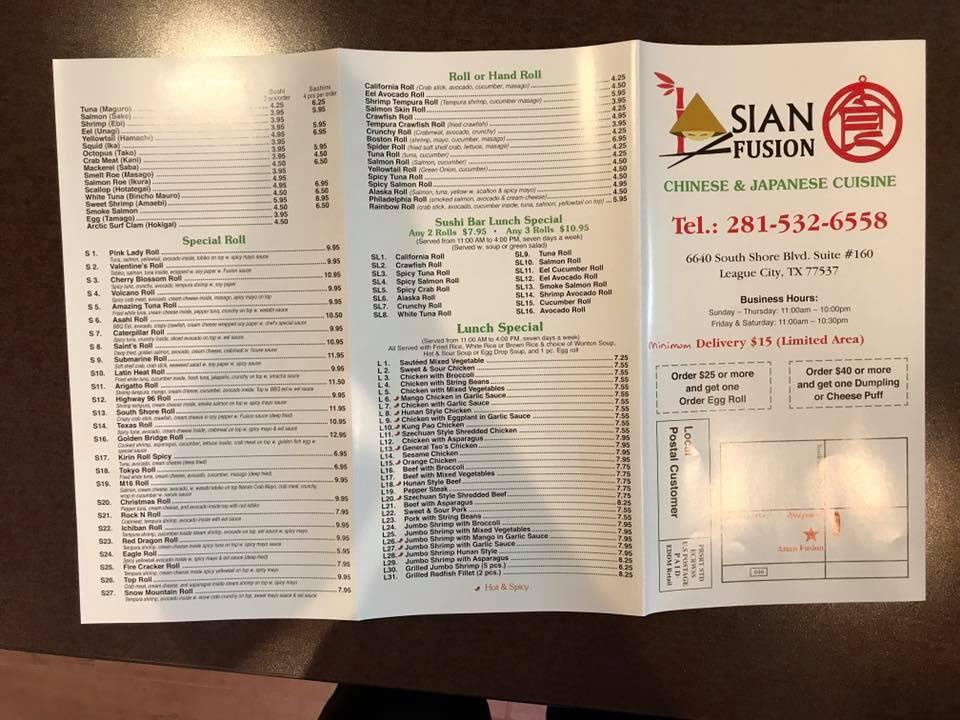 Asian Fusion Express Menu at Mary Lockridge blog