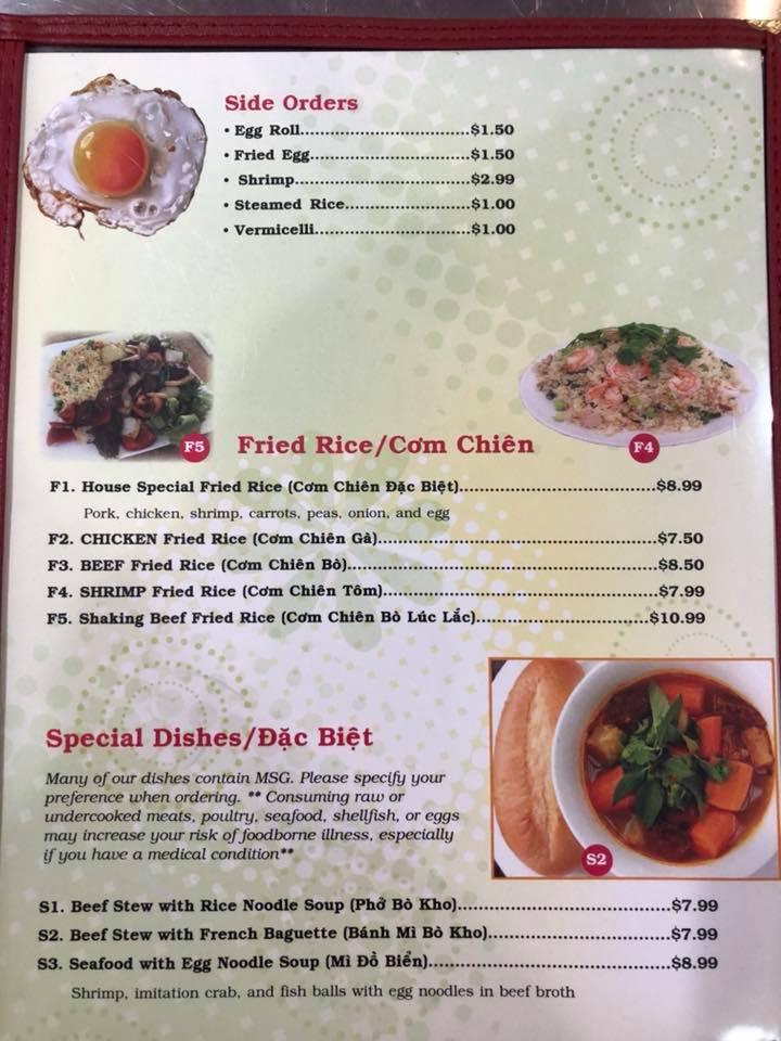 Menu at Pho L'amour Noodles and Grill restaurant, Pearland