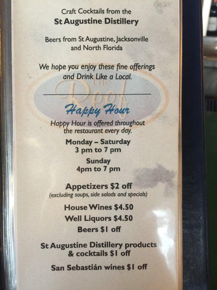 Menu at The Reef restaurant, Vilano Beach