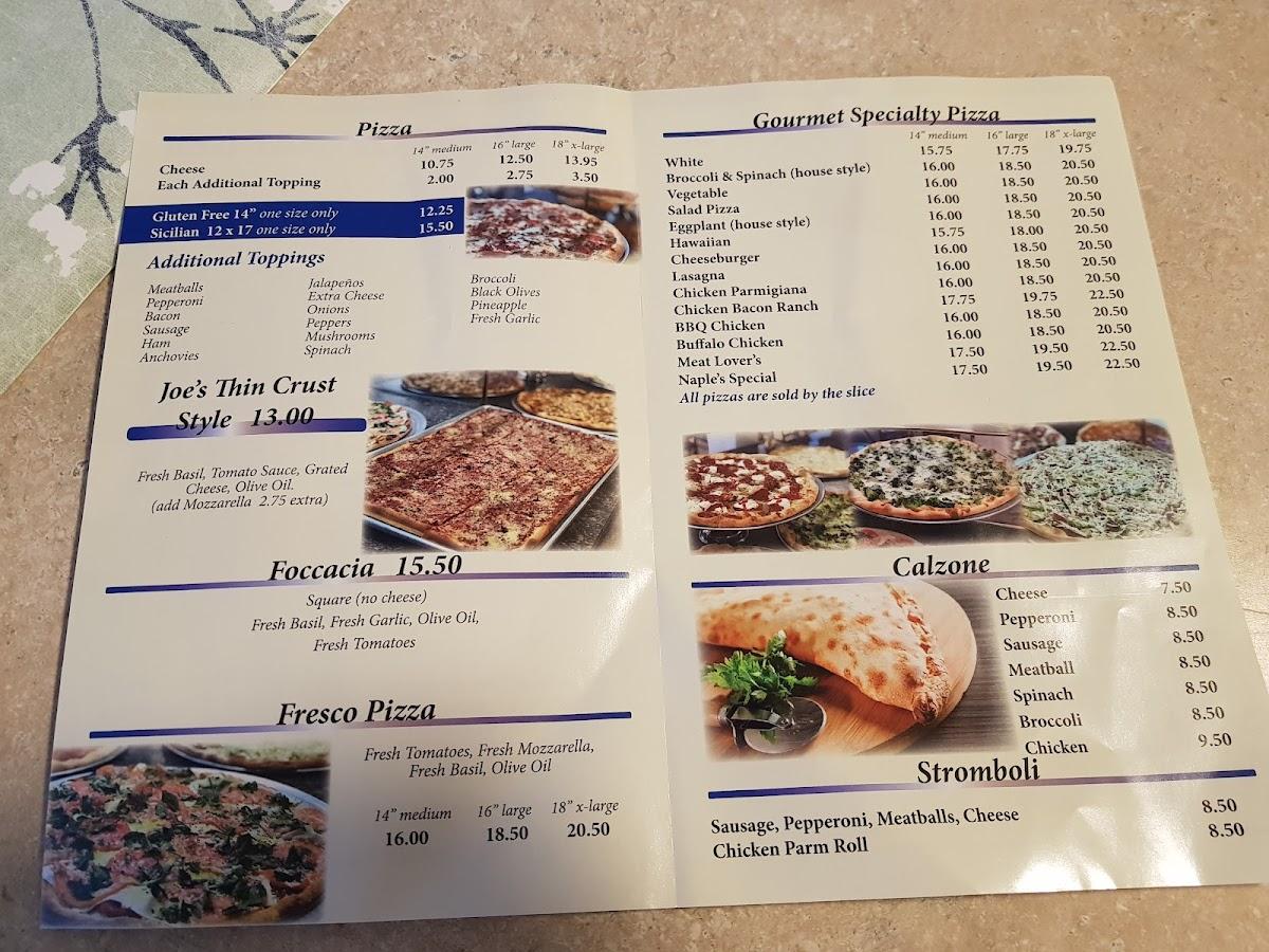 Menu at A Touch of Naples pizzeria, Poughkeepsie