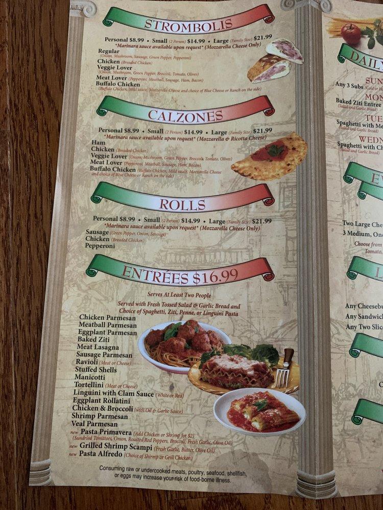 Menu at Bono Pizza pizzeria, Stroudsburg, N 5th St