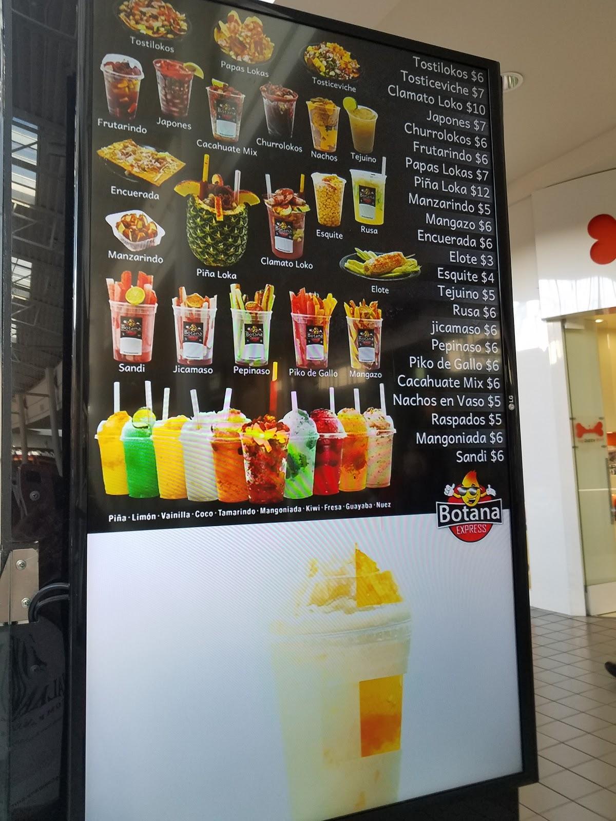 Menu at Botana Express restaurant, Santa Ana, N Main St Ste 9210