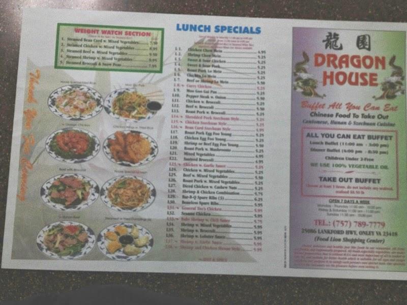 Menu at Dragon House Restaurant, Onley
