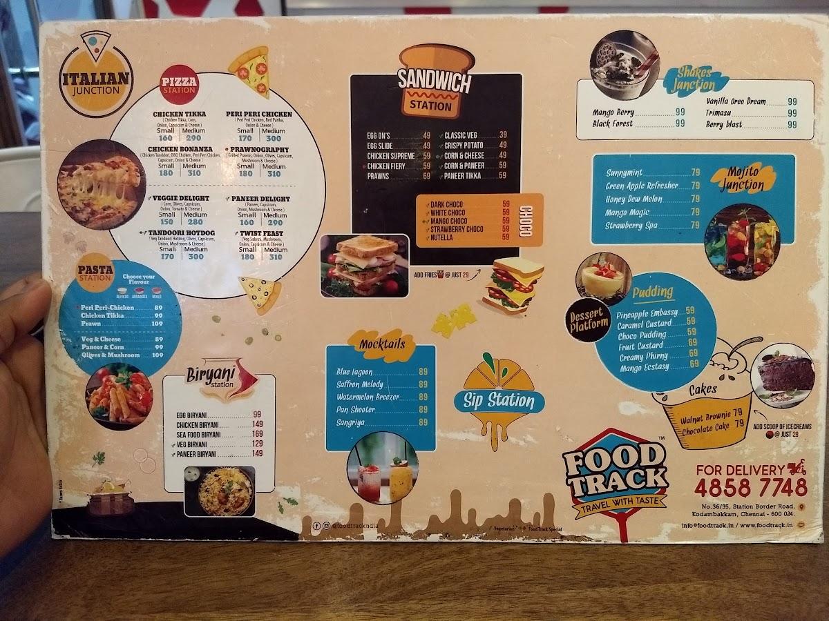 Menu at FOOD TRACK - KODAMBAKKAM, Chennai, Railway Station