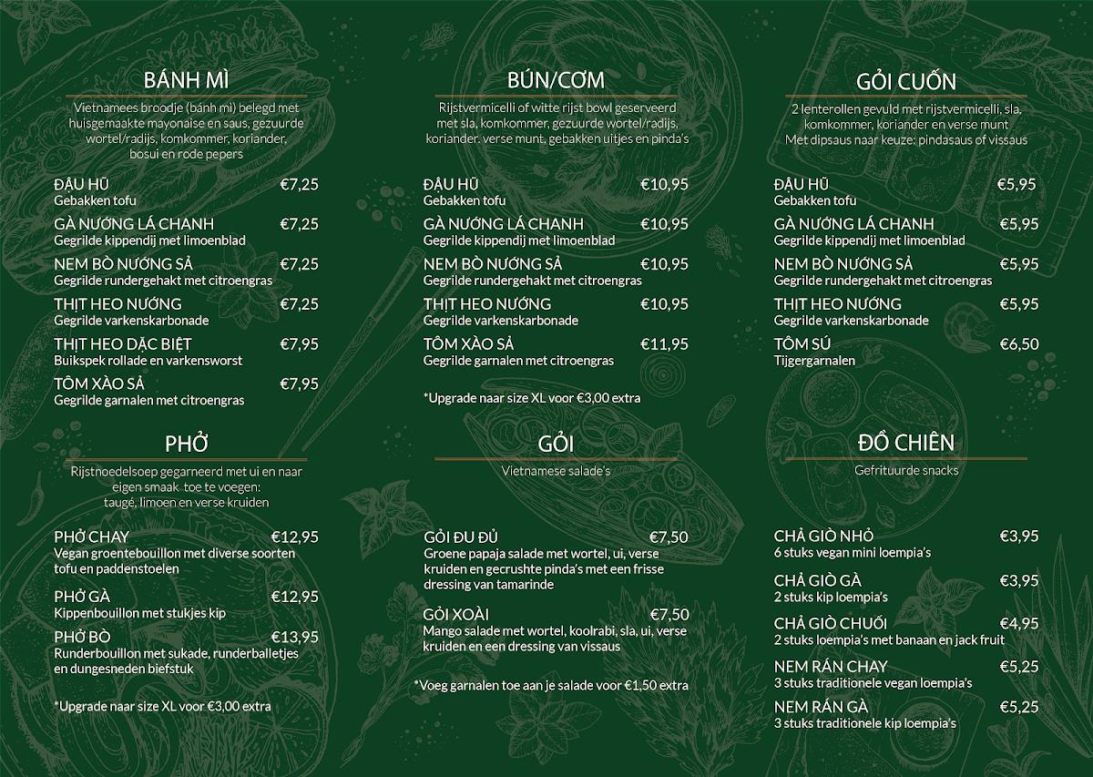 Menu at MAM Vietnamese Street Food, Nijmegen