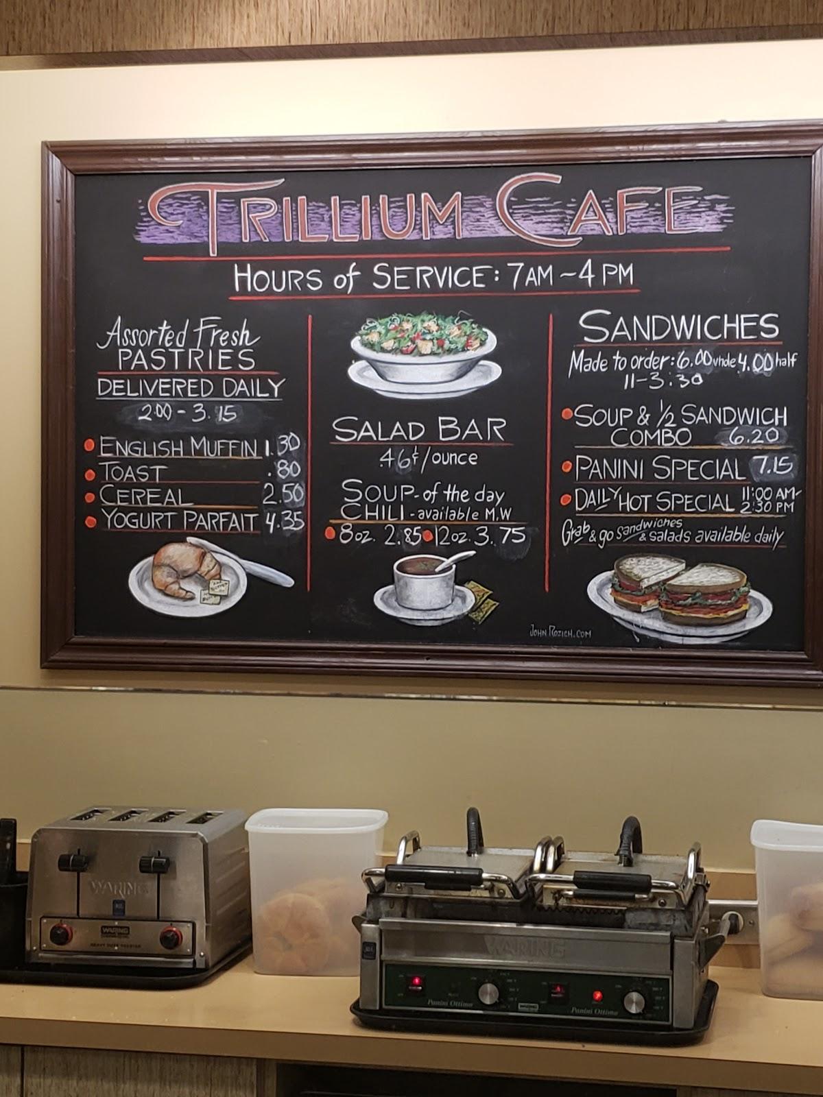 Menu at Trillium Cafe, Seattle