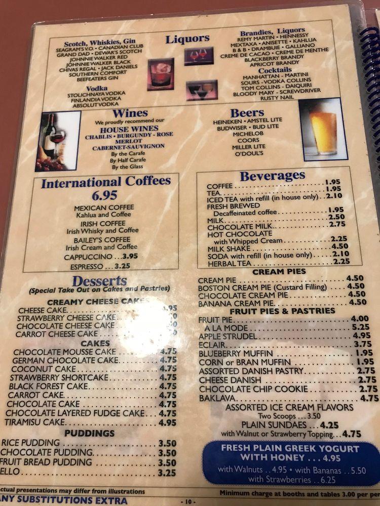 Menu at Triple-A Diner Restaurant, East Hartford