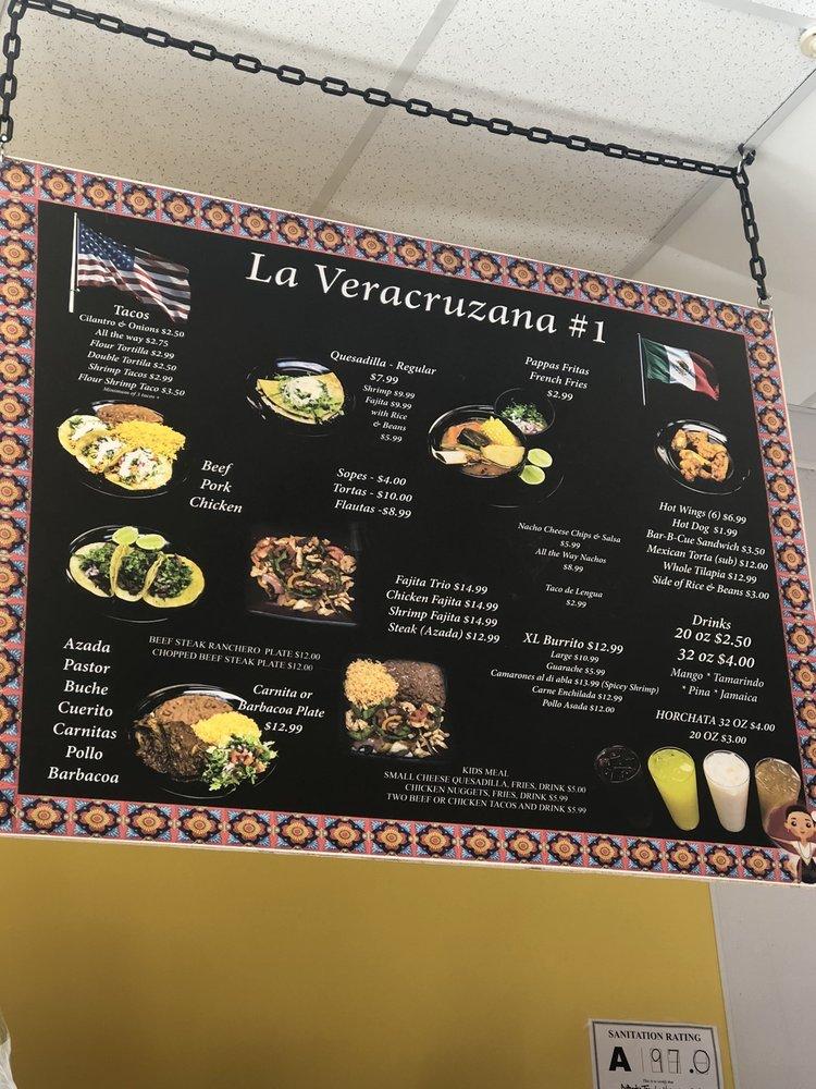 Carta del restaurante Authentic Tacos La Veracruzana, Raeford