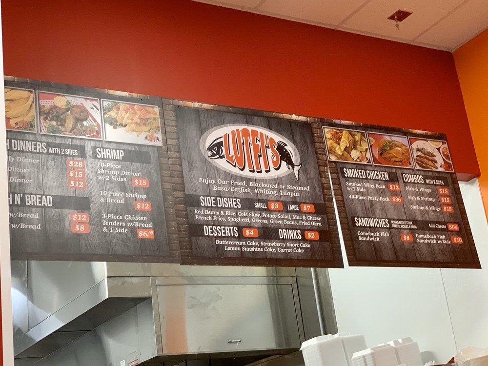 Carta del restaurante Lutfi's Fried Fish North, Kansas City, 305A NE ...