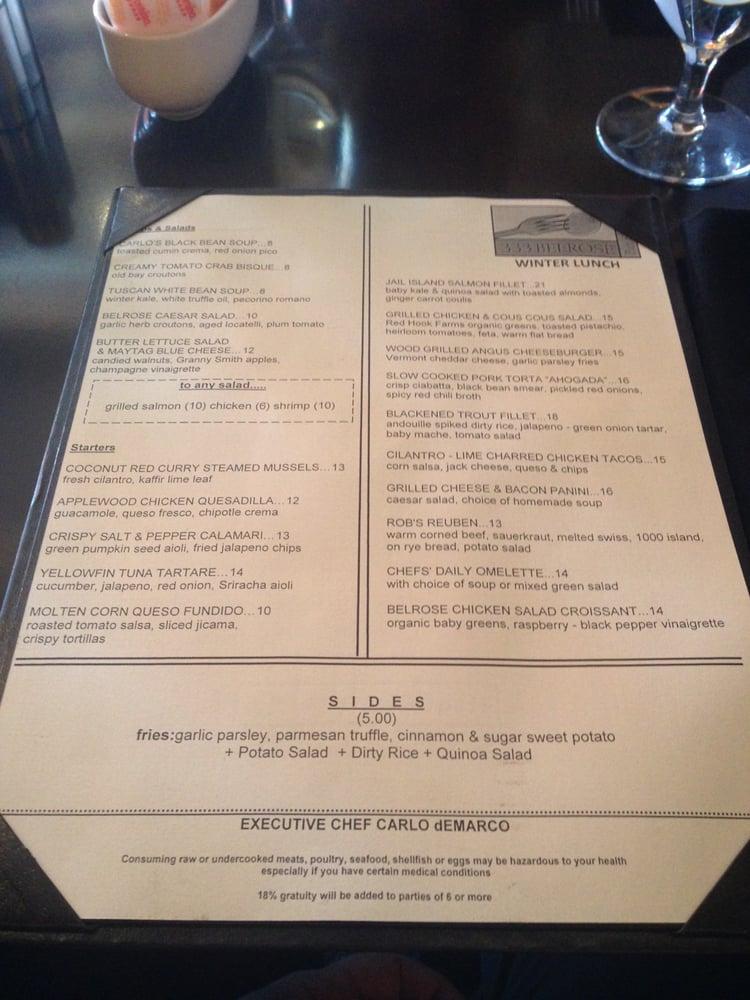 Menu at 333 Belrose Bar & Grill, Wayne