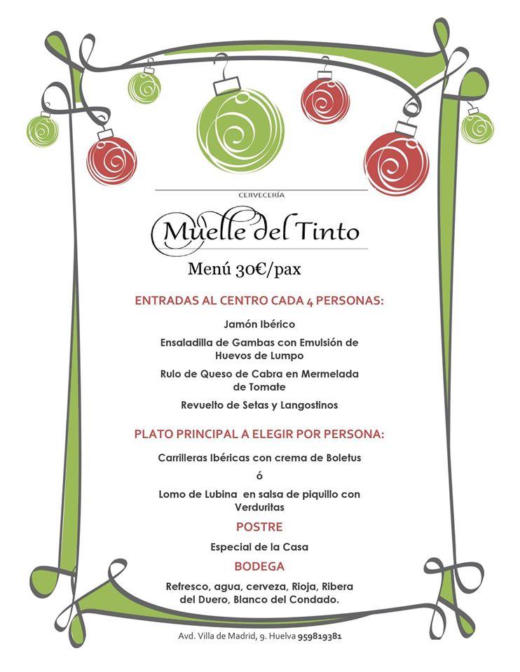 Menu at Cervecería Muelle Del Tinto restaurant, Huelva