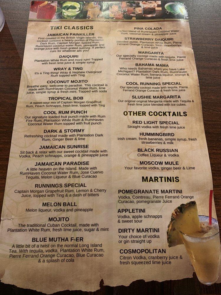 Menu at Cool Runnings Restaurant & Bar, South Bend