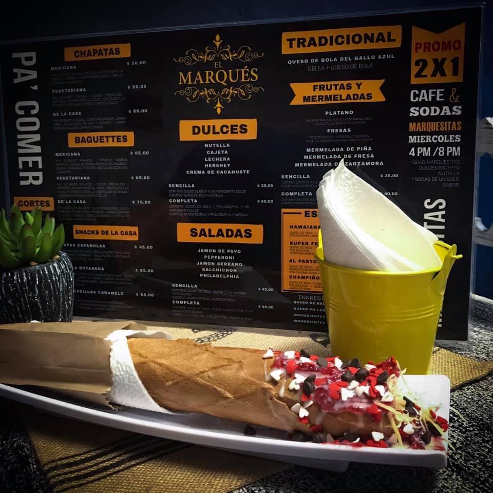 Menu at El Marqués cafe, San Juan Bautista Tuxtepec