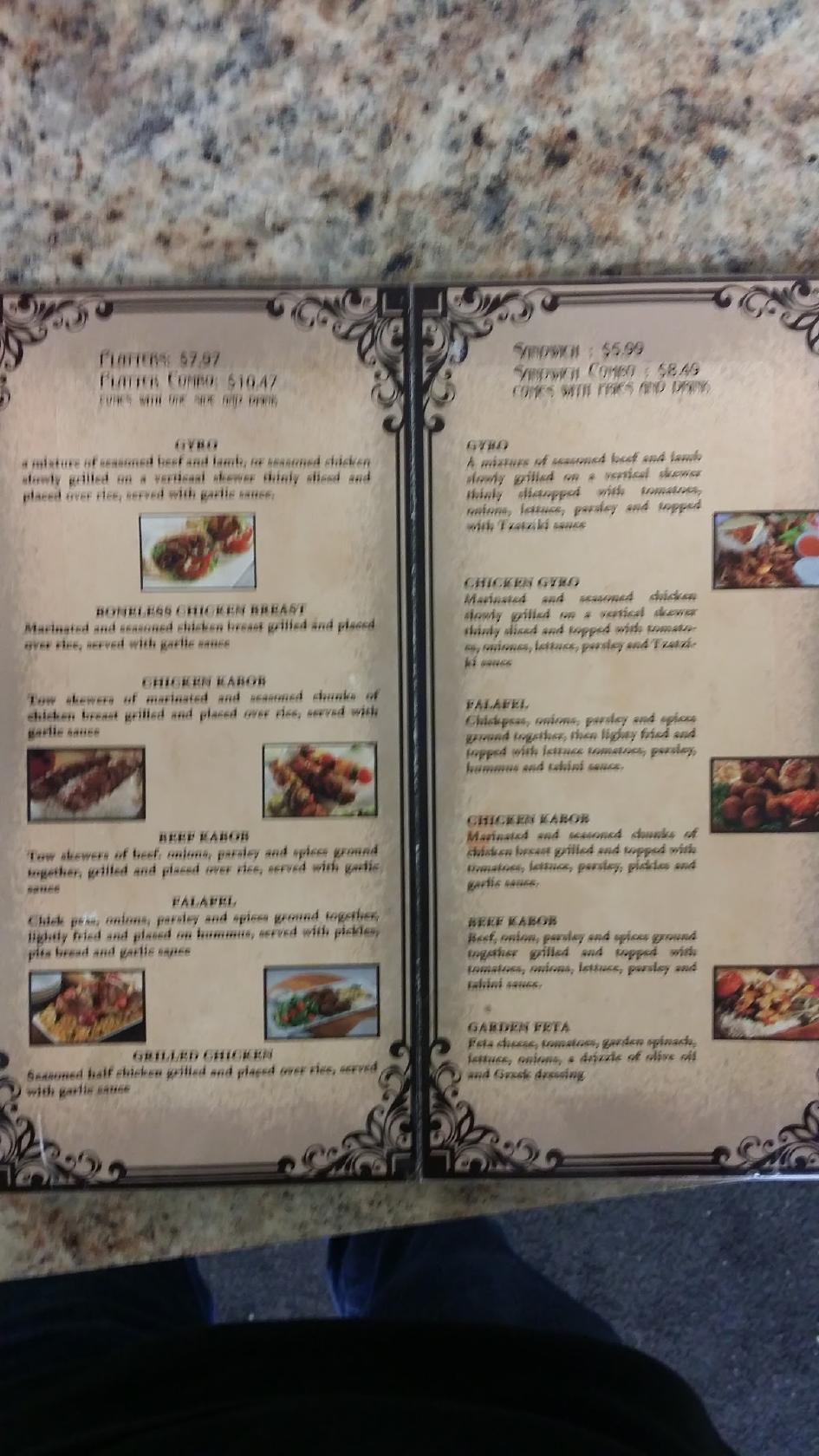 Menu at Gyroz Eatery restaurant, Lexington