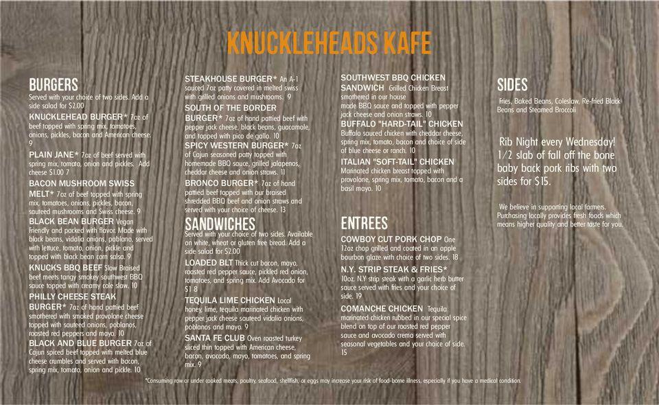Menu at Knucklehead's Kafe BBQ, Grand Rapids