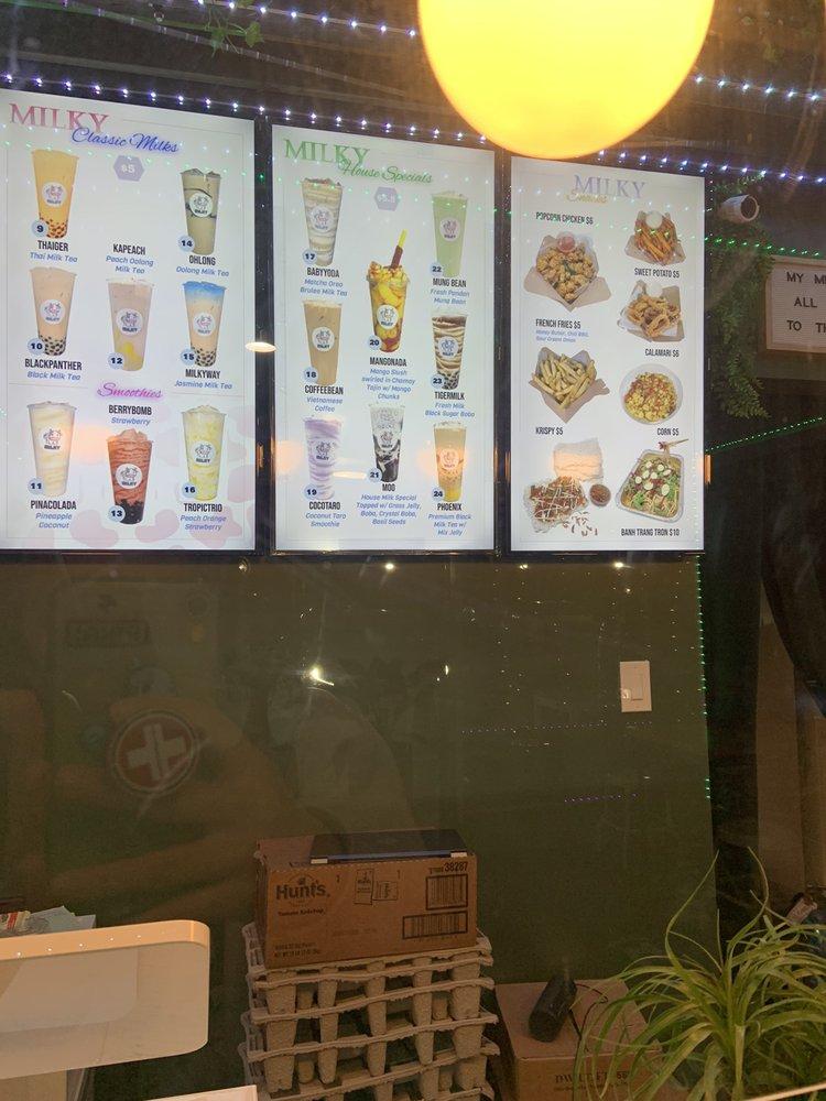 Menu at Milky Tea Bar, Garden Grove