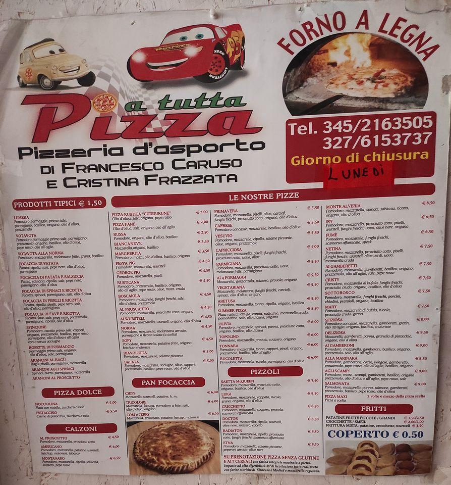 Menu da Nonna Maria pizzeria, Noto