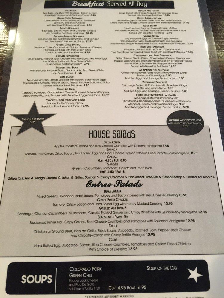 Menu at Grand Ave Grill restaurant, Eagle