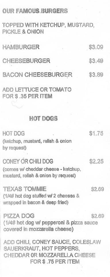 Menu at Meal Ticket restaurant, Akron