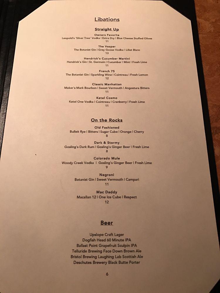 Menu at Cafe Terracotta, Littleton