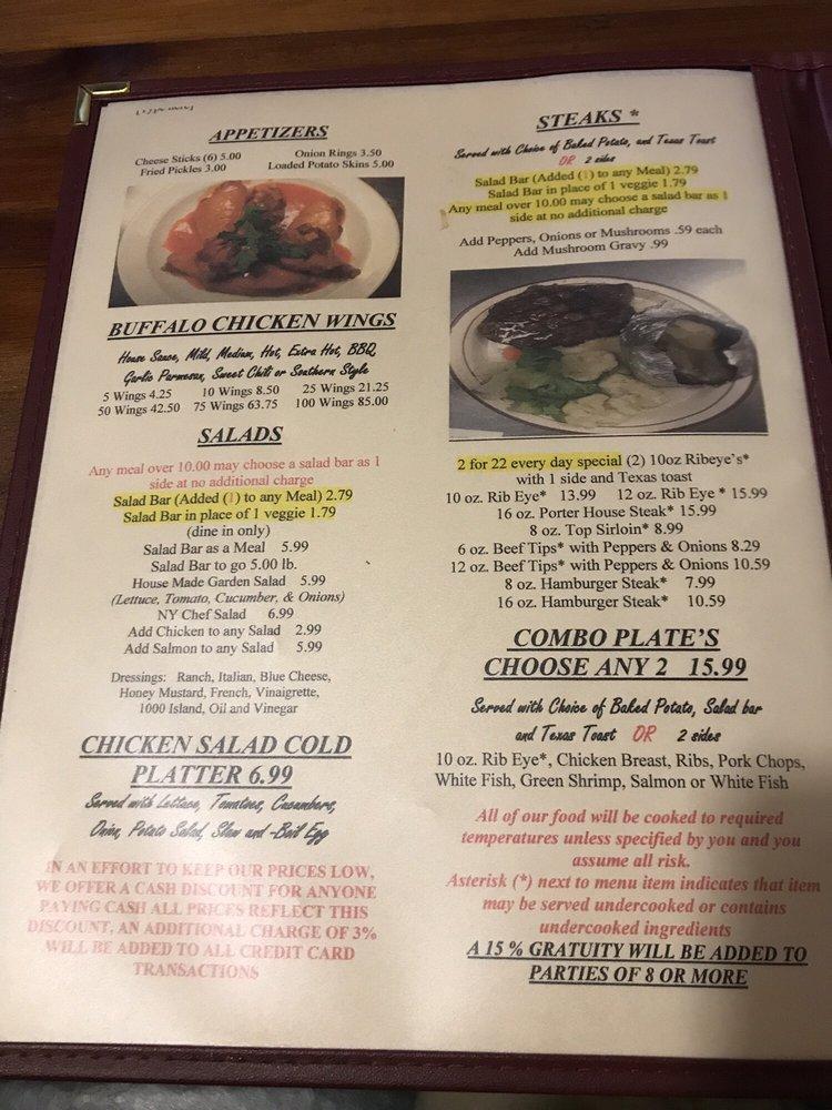 Menu at Creekside Clock Seafood and Steakhouse, Shelby