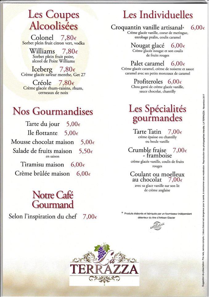 Menu at LA TERRAZZA pizzeria, Pontoise