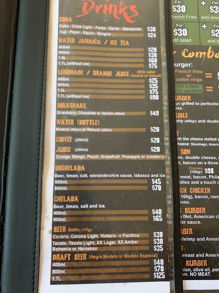 Menu at Monster Burger BBQ, Manzanillo, Av Elías Zamora 2119