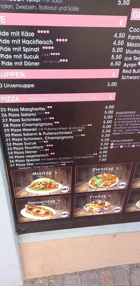 Menu at Star Kebap restaurant, Stuttgart, Augsburger Str. 390