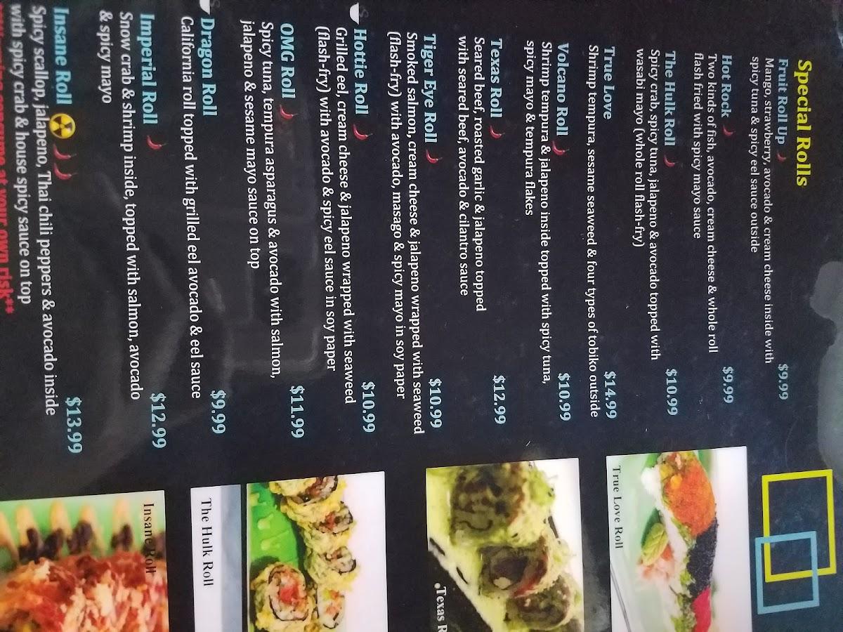 Menu at Sushi NiNi restaurant, Round Rock