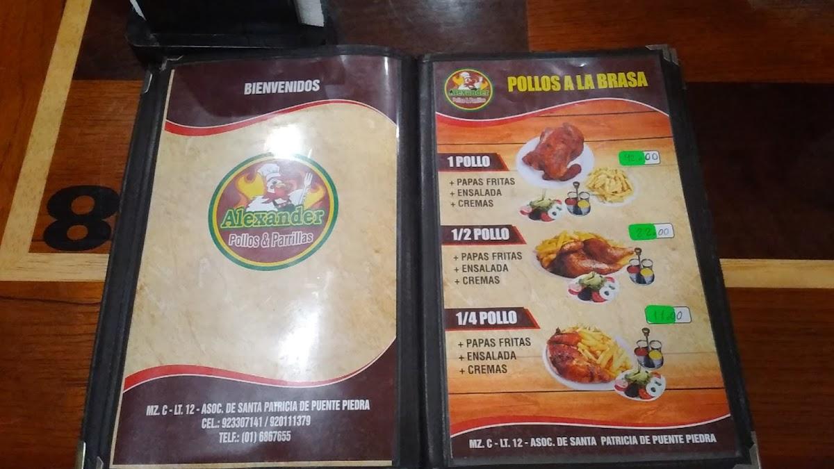Menu at ALEXANDER Pollos & Parrillas, Puente Piedra