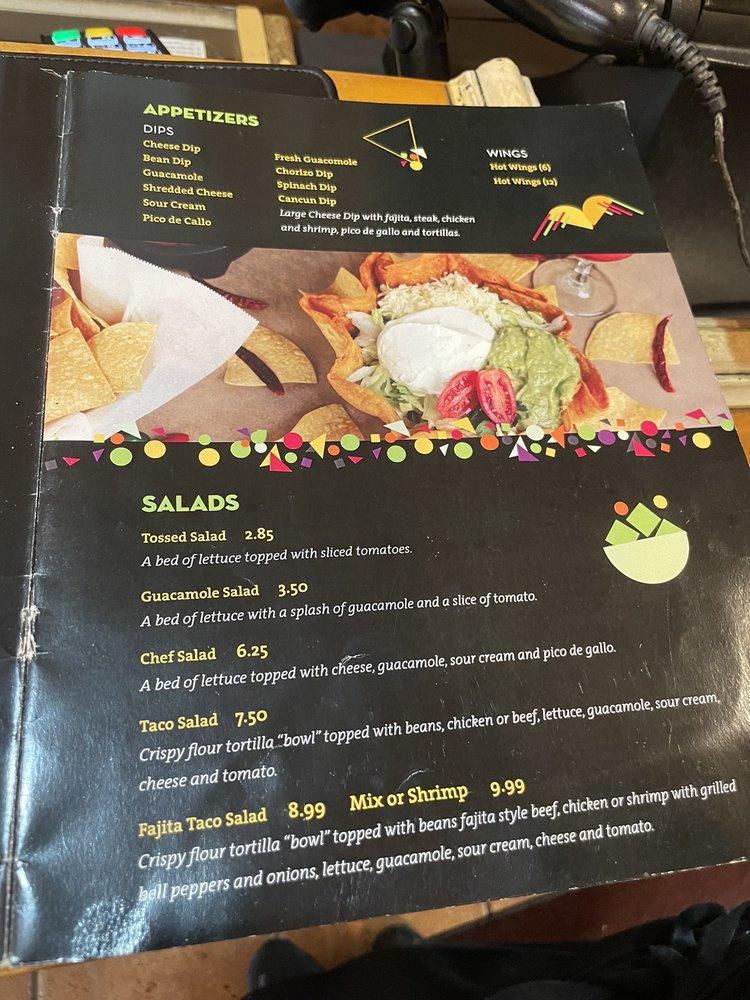 Menu at Cancun Restaurant, Savannah