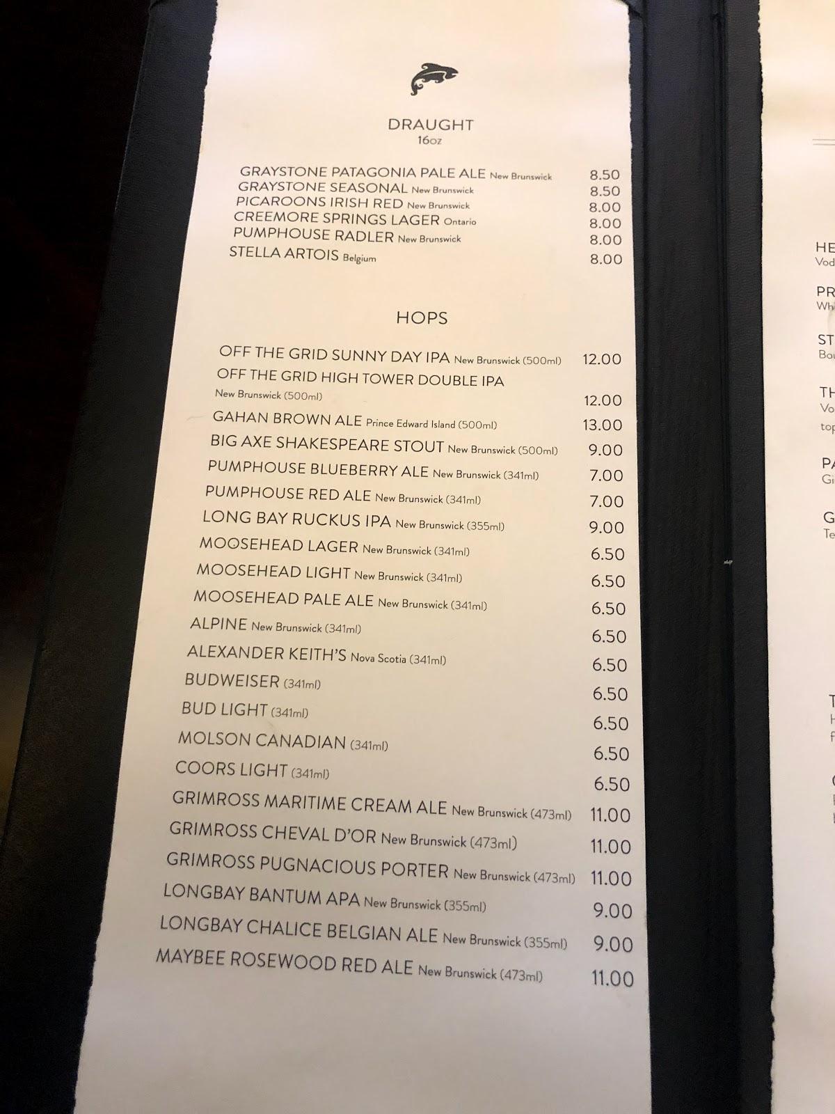 Menu at Braxton's Restaurant & Bar, Saint Andrews