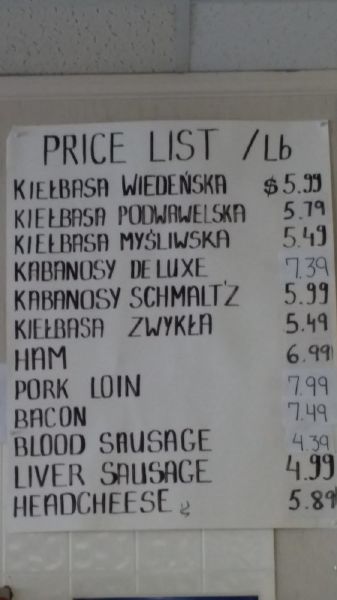 Menu at Krakus Deli, Phillipsburg