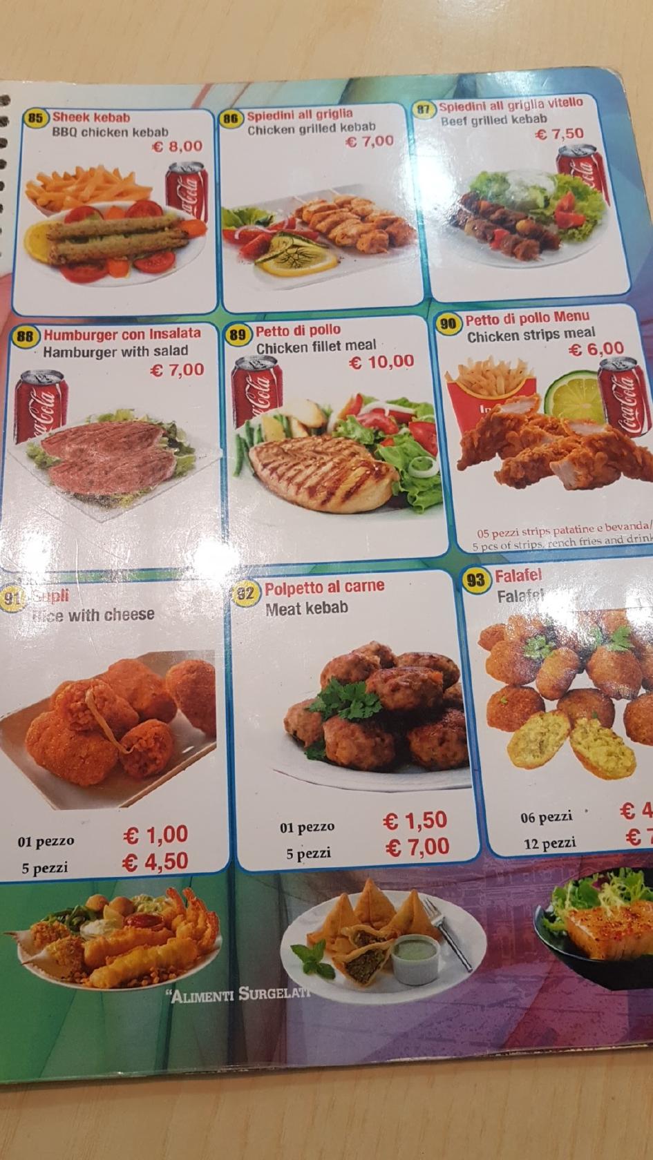 Menu at Halal Vatican Food fast food, Rome