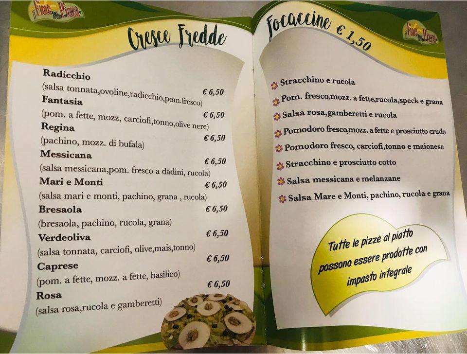 Menu da Il Fiore Della Pizza pizzeria, Macerata