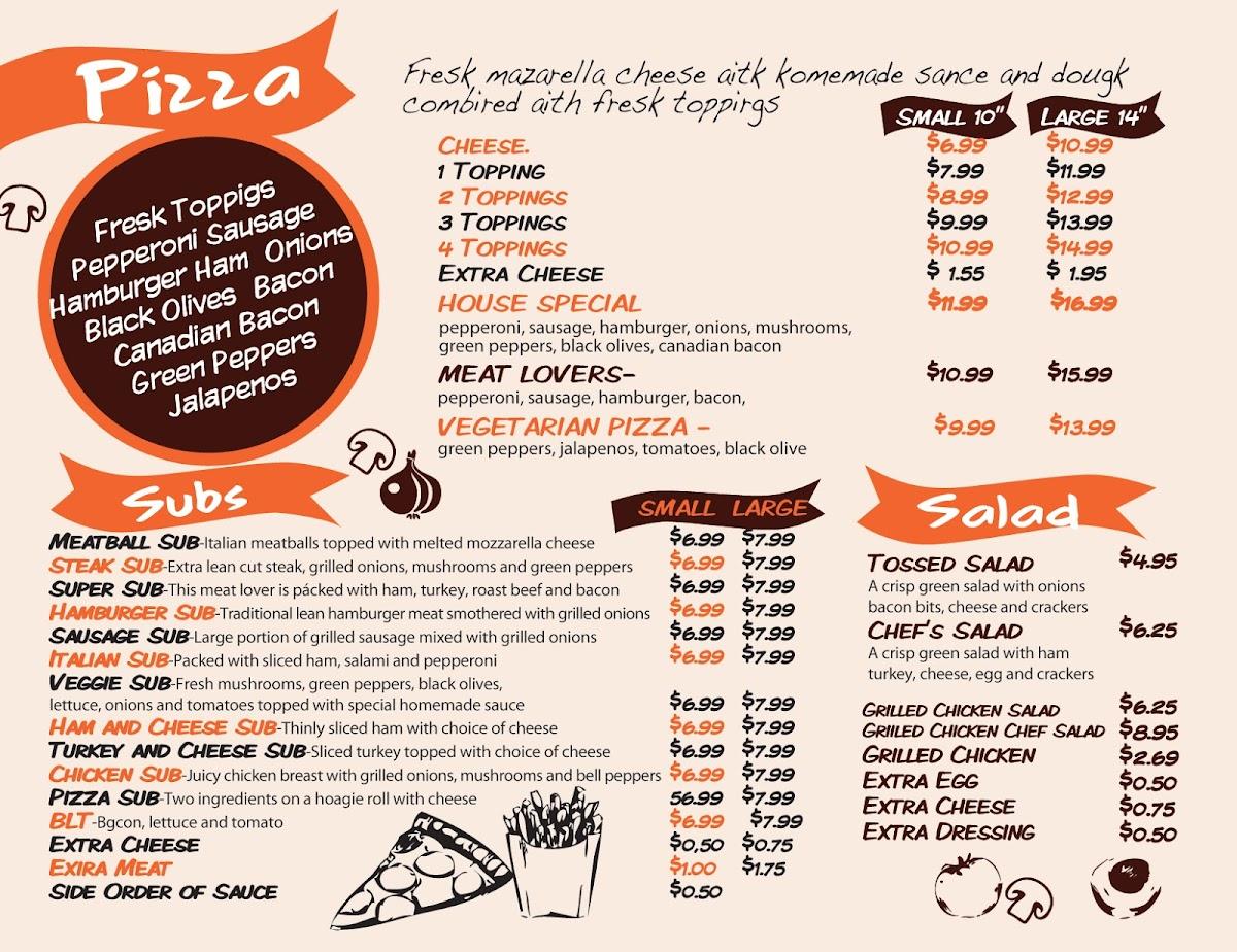 Menu at Little G’s Pizza & Subs pizzeria, Kinston