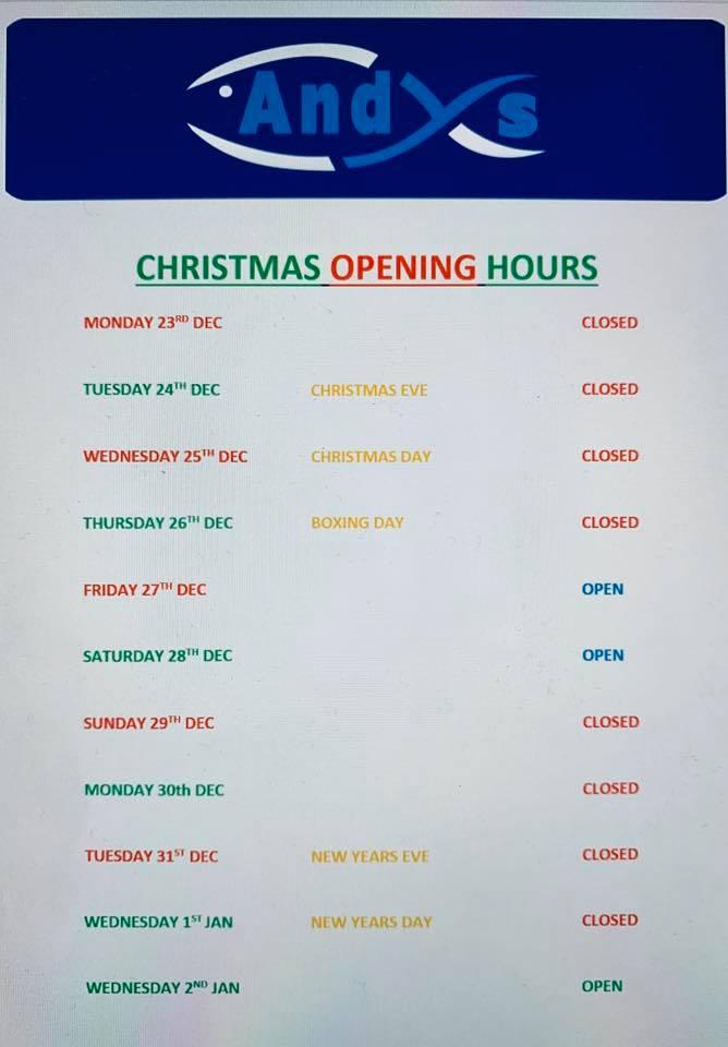 Carta del restaurante Andy's Chippy - Langley Mill, Langley Mill