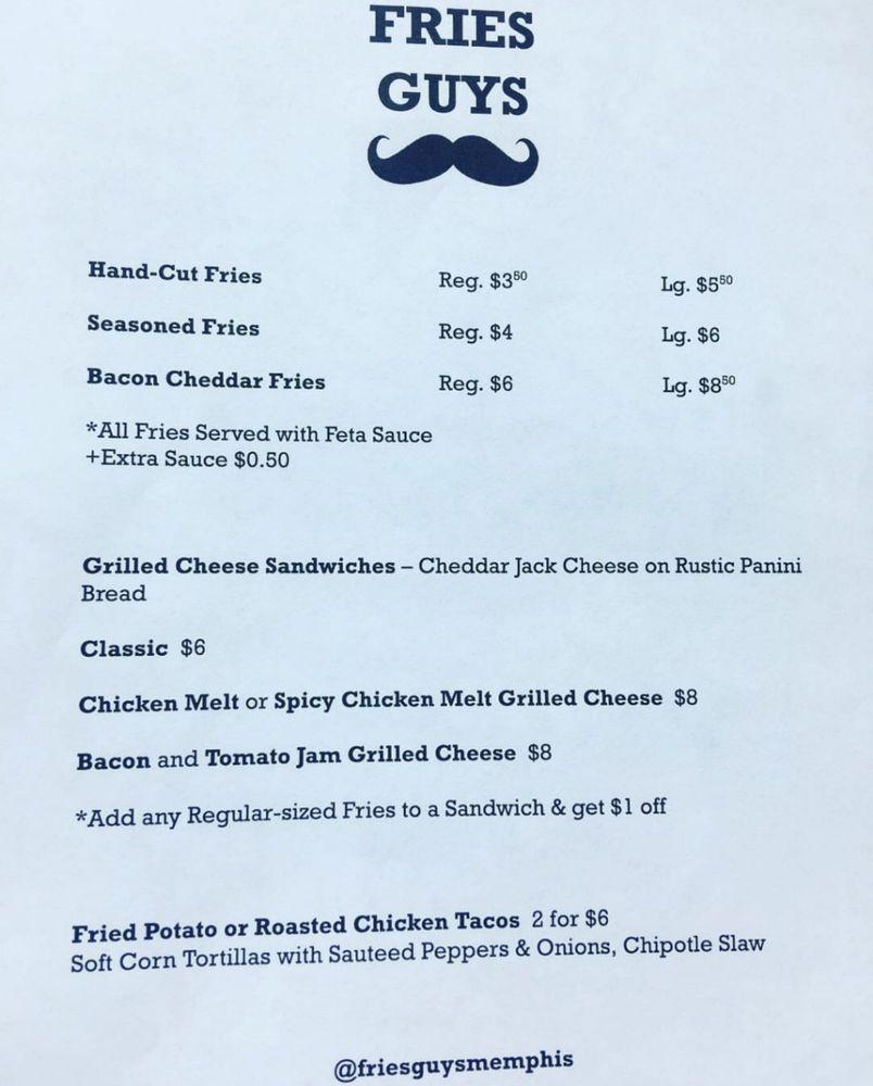 Menu at Fries Guys, Memphis