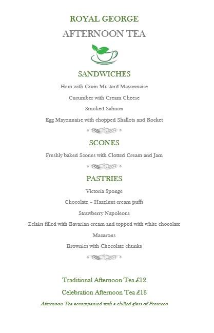 Menu at Royal George pub & bar, Swindon