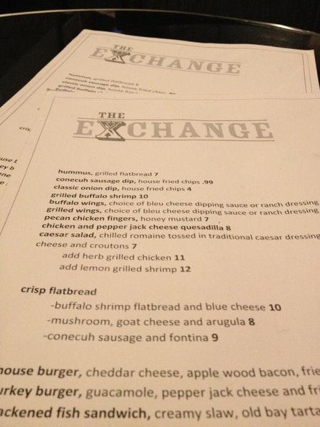 Menu at The Exchange pub & bar, Montgomery