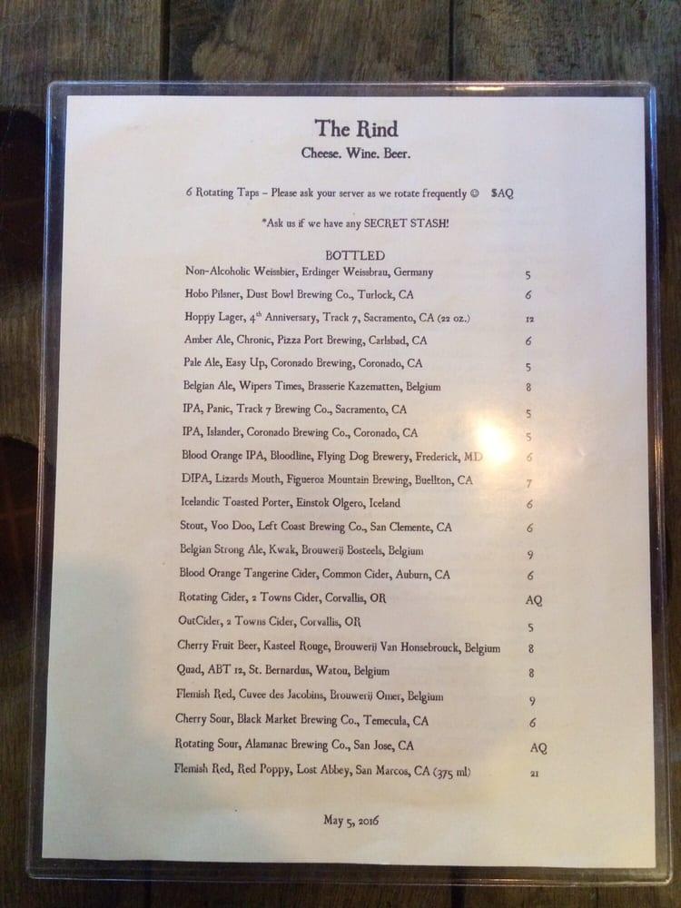 Menu at The Rind pub & bar, Sacramento, L St #40