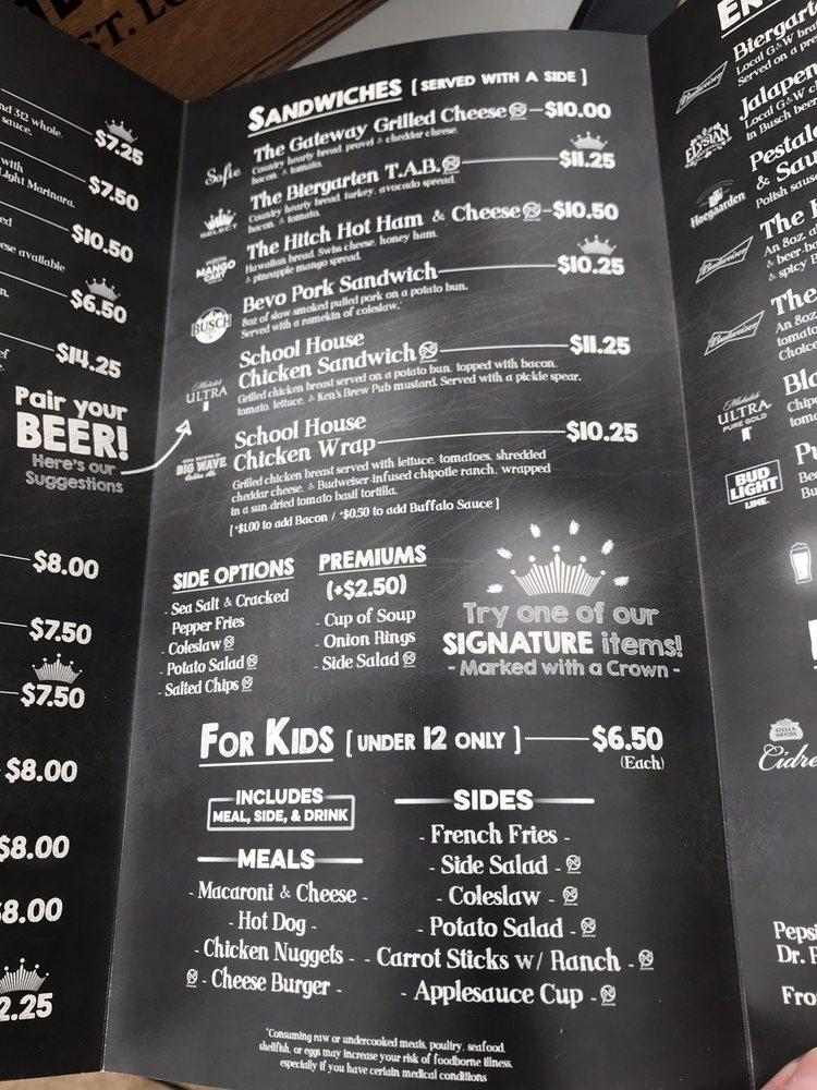 Menu at Biergarten pub & bar, St. Louis