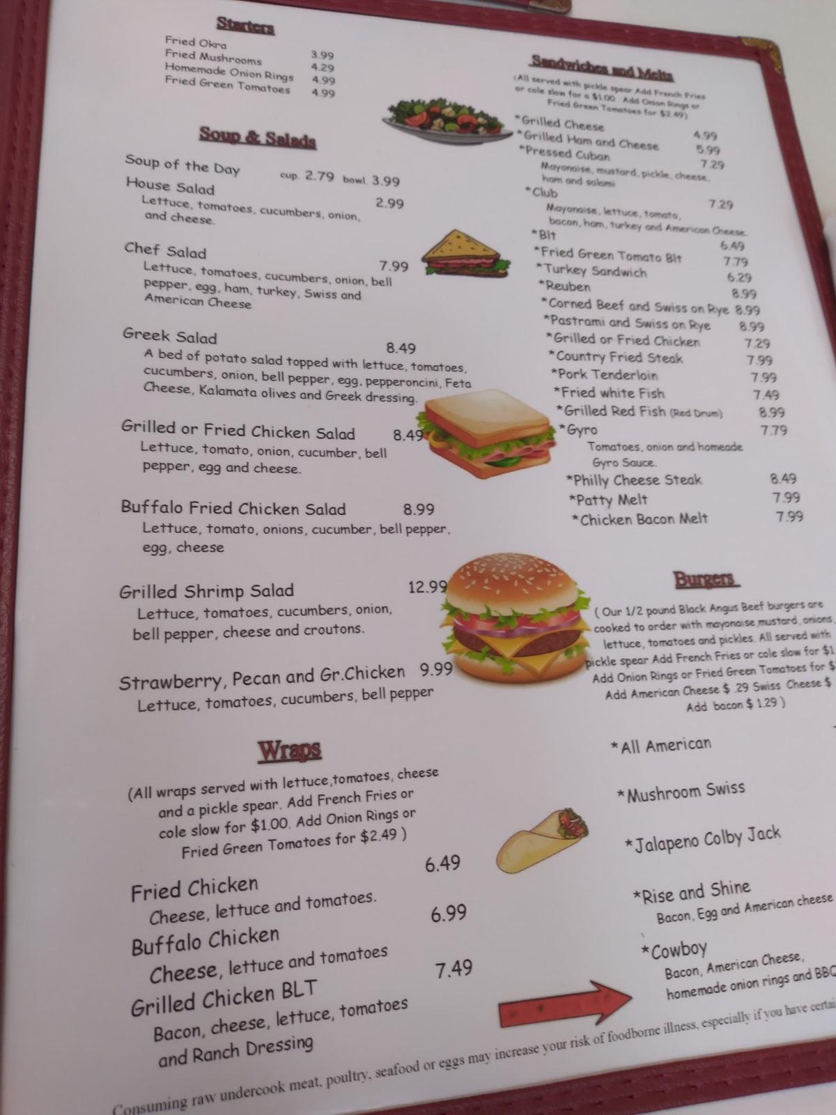 Menu at Broken Egg Diner restaurant, Sebring, 950 Sebring Square Plaza
