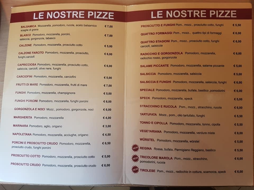 Menu da La Svolta ristorante, La Svolta