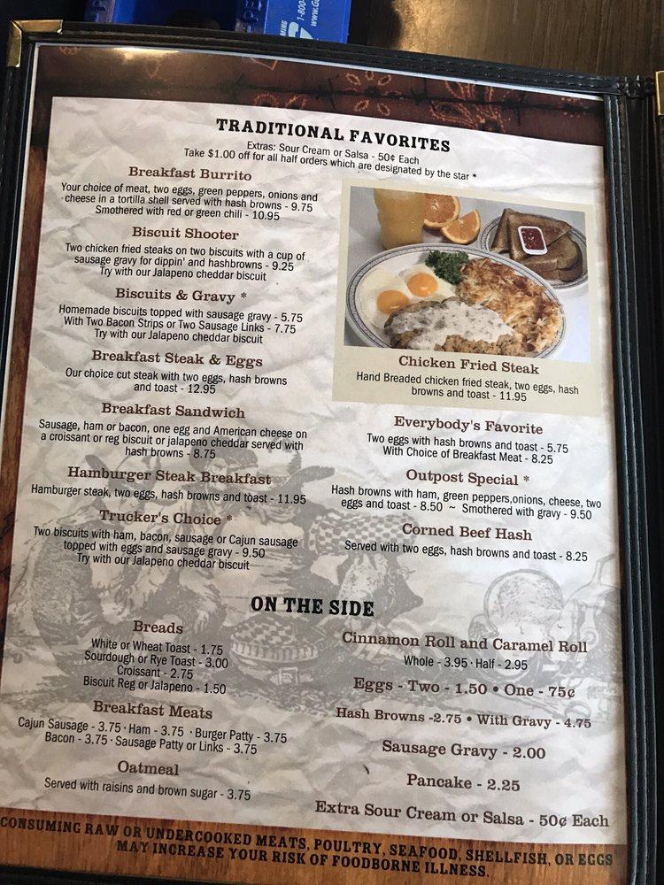 Menu at Outpost Café cafe, Lusk